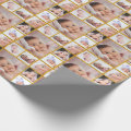 Create Your Own 6 Photo Collage Gold Glitter Wrapping Paper | Zazzle