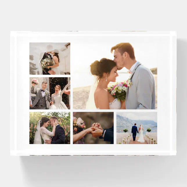 Create Your Own 6 Photo Collage Paperweight | Zazzle