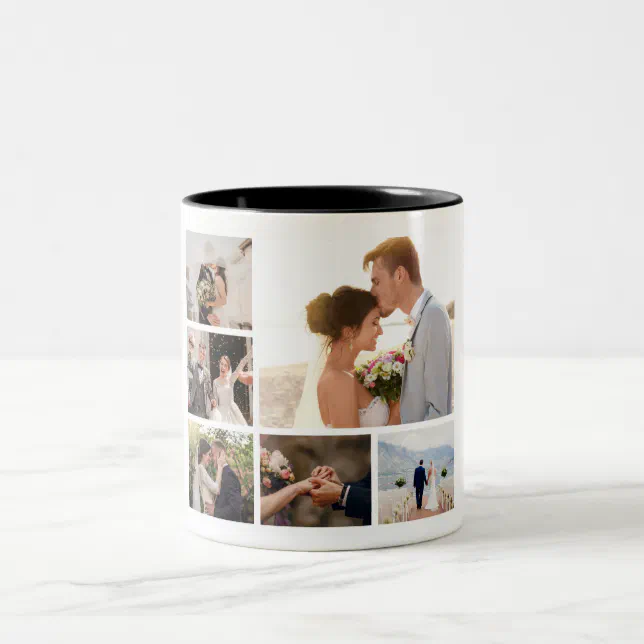 Create Your Own 6 Photo Collage Two-Tone Coffee Mug | Zazzle