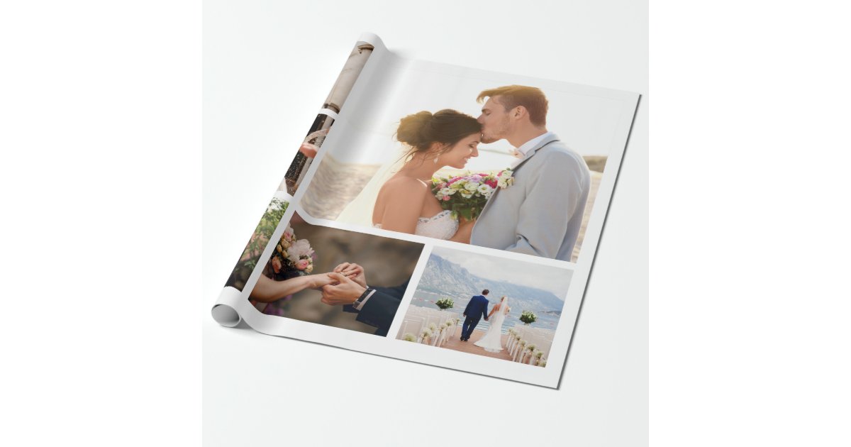 Create Your Own 6 Photo Collage Wrapping Paper | Zazzle