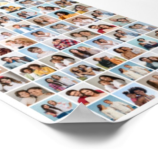 Create Your Own 70 Photo Collage Editable Color Poster | Zazzle