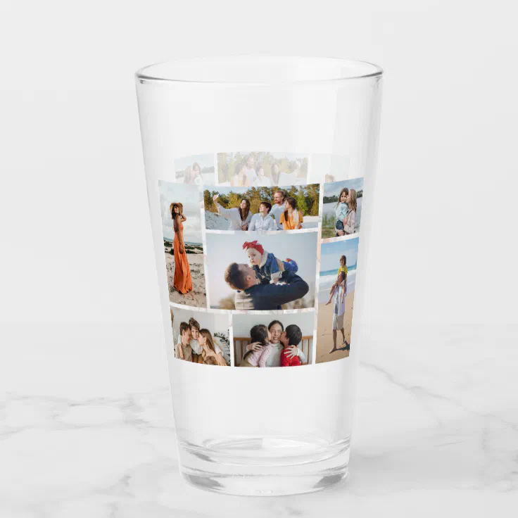 Create Your Own 7 Photo Collage Glass | Zazzle