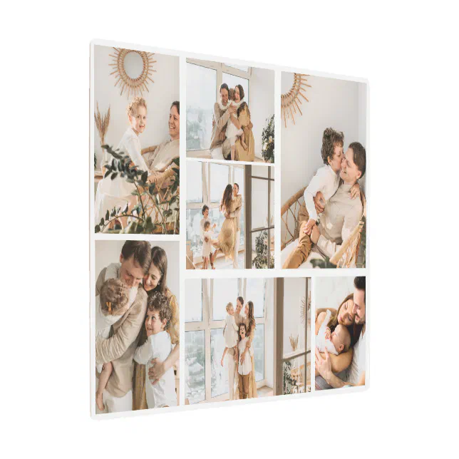 Create Your Own 7 Photo Collage Metal Print | Zazzle