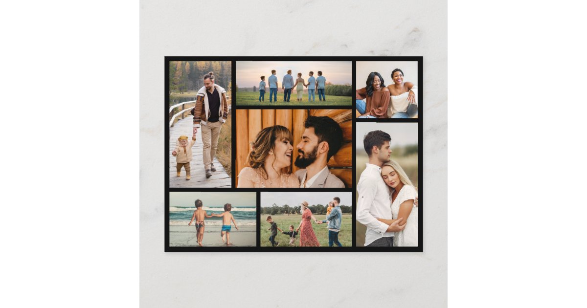 Create Your Own 7 Photo Collage Postcard | Zazzle