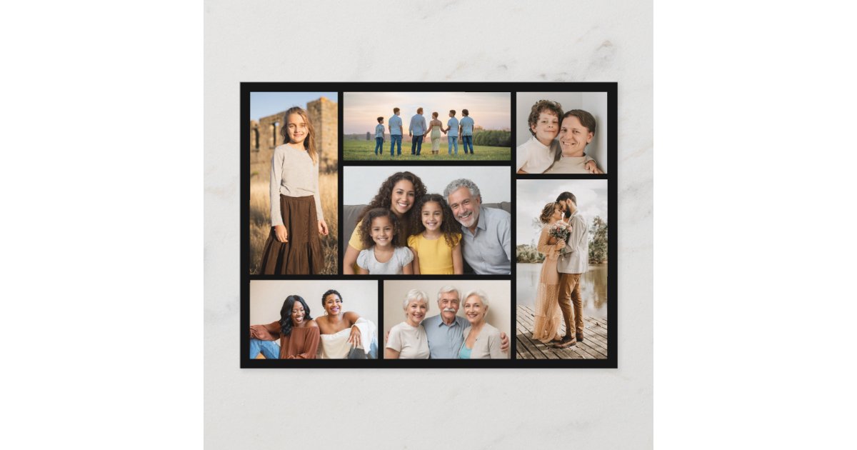 Create Your Own 7 Photo Collage Postcard | Zazzle