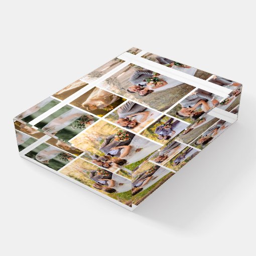 Create Your Own 7 Photo Wedding Collage Paperweight | Zazzle