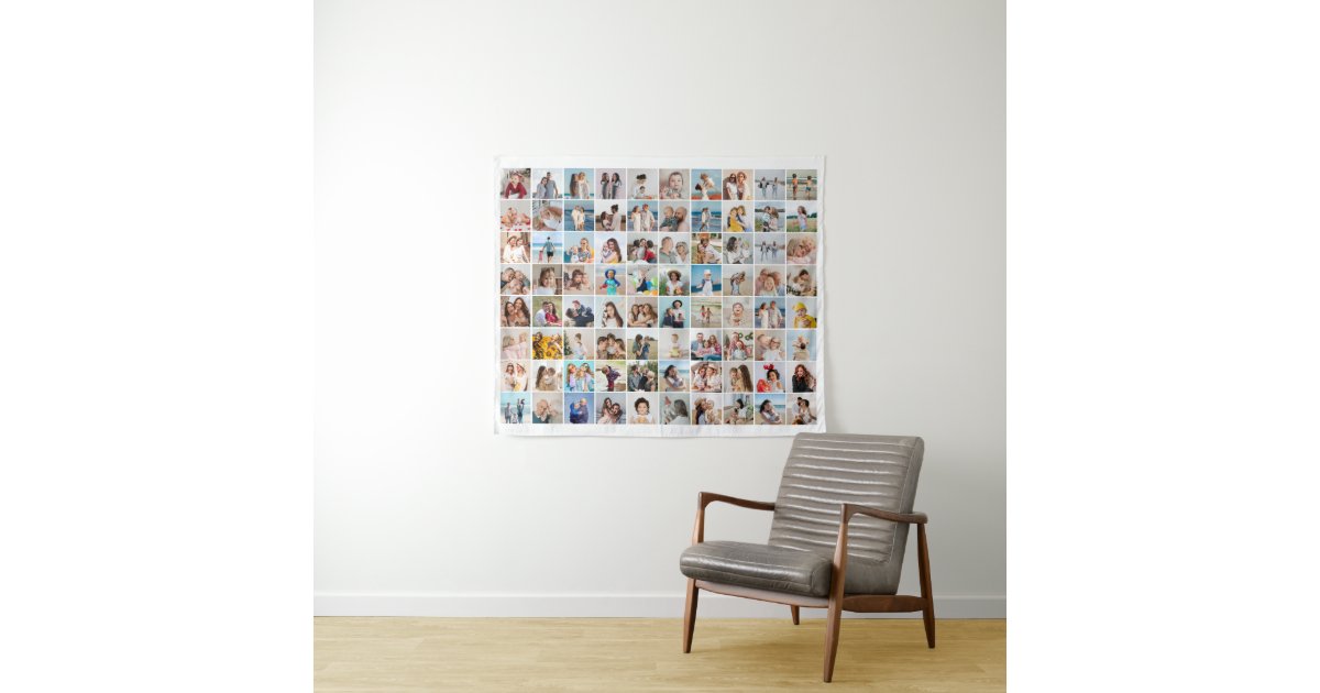 Create Your Own 80 Photo Collage Editable Color Tapestry | Zazzle