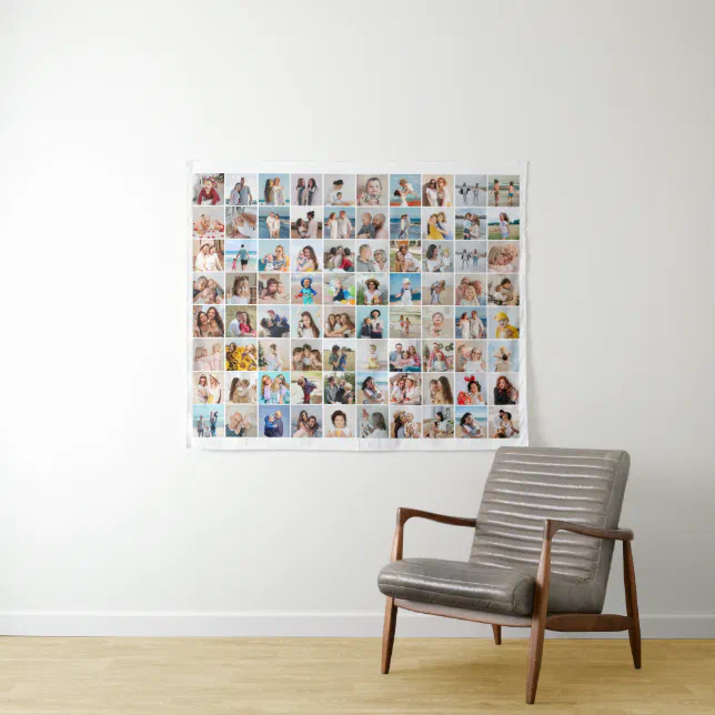 Create Your Own 80 Photo Collage Editable Color Tapestry | Zazzle