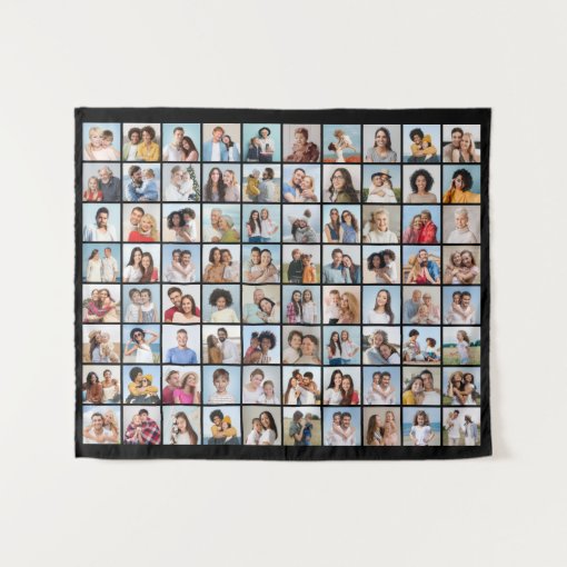 Create Your Own 80 Photo Collage Editable Color Tapestry | Zazzle