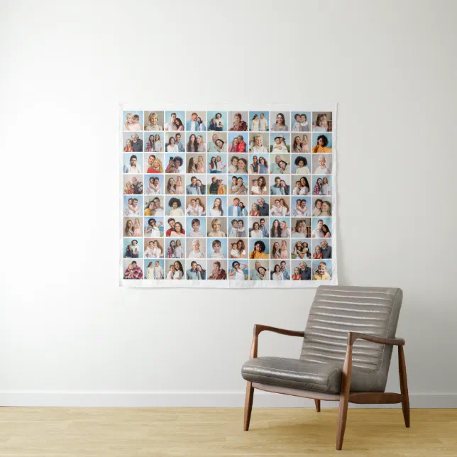 Create Your Own 80 Photo Collage Editable Color Tapestry | Zazzle