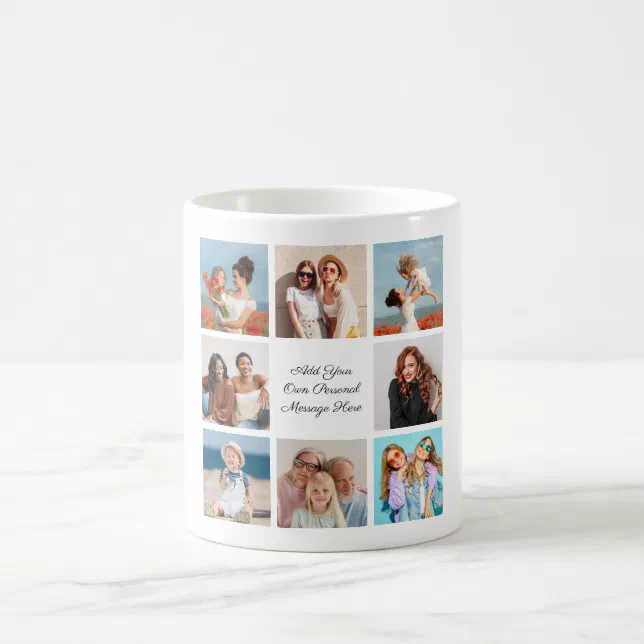 Create Your Own 8 Photo Collage Add Your Greeting Coffee Mug | Zazzle