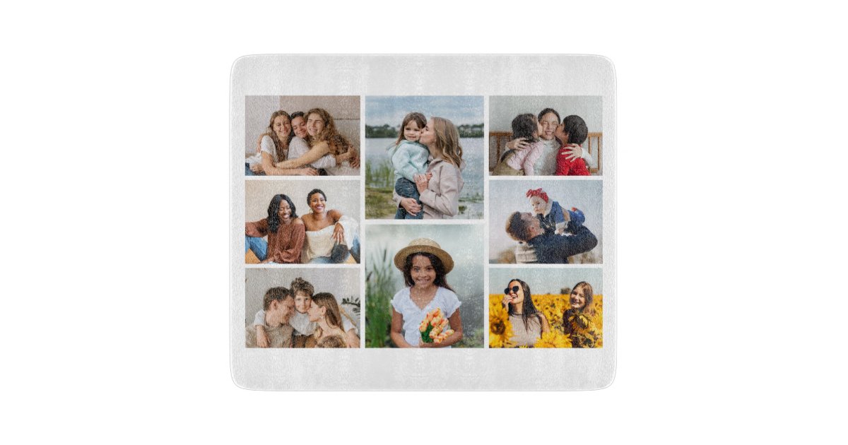 Create Your Own 8 Photo Collage Cutting Board | Zazzle