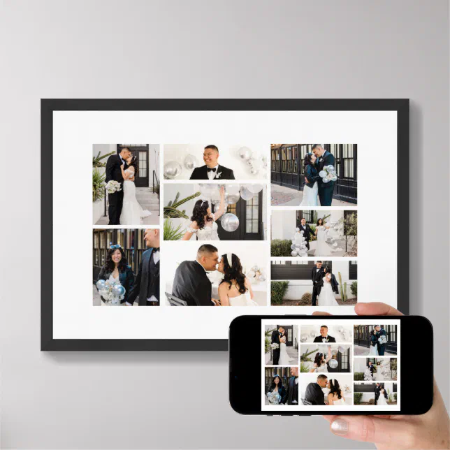 Create Your Own 8 Photo Collage Framed Art | Zazzle