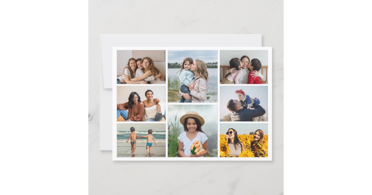 Create Your Own 8 Photo Collage Greeting Card | Zazzle