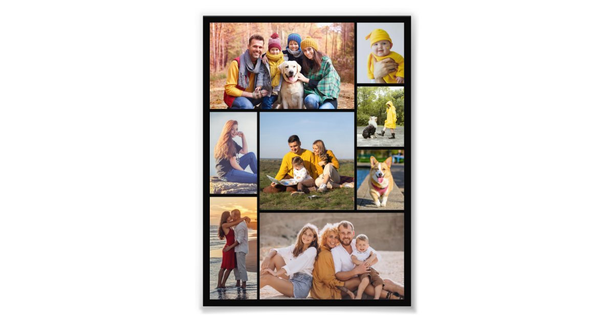 Create Your Own 8 Photo Collage Photo Enlargement Print | Zazzle