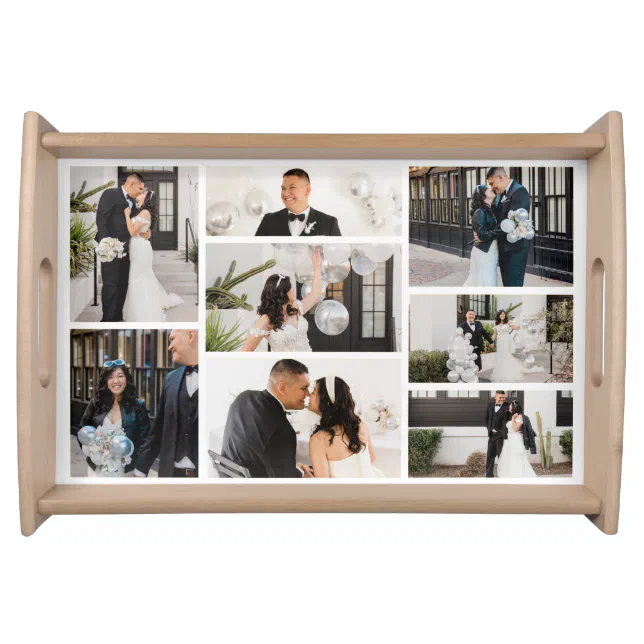 Create Your Own 8 Photo Collage Serving Tray | Zazzle