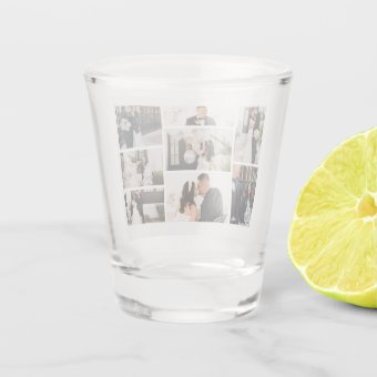 Create Your Own 8 Photo Collage Shot Glass | Zazzle