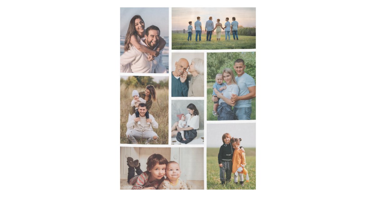 Create Your Own 8 Photo Collage Tablecloth | Zazzle