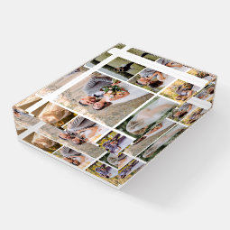 Create Your Own 8 Photo Wedding Collage Paperweight | Zazzle