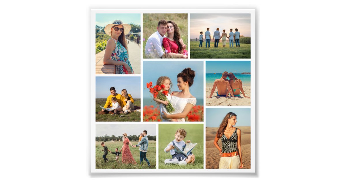 Create Your Own 9 Photo Collage Photo Enlargement | Zazzle
