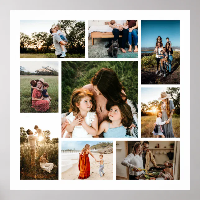 Create Your Own 9 Photo Collage Poster | Zazzle