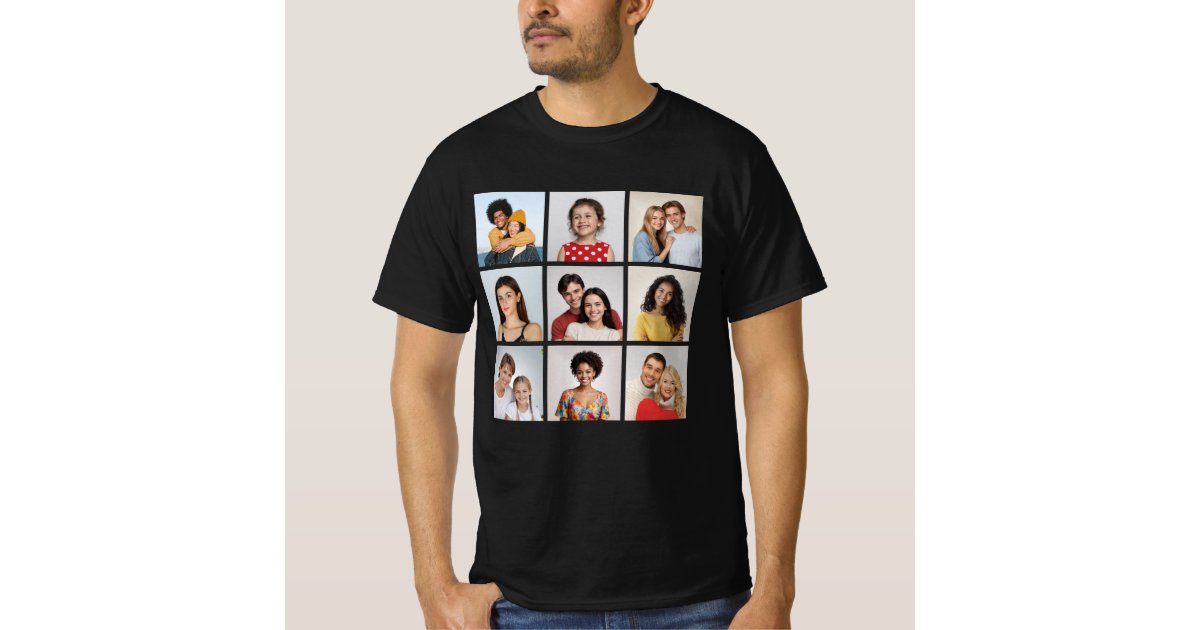 Create Your Own 9 Photo Collage T-Shirt | Zazzle