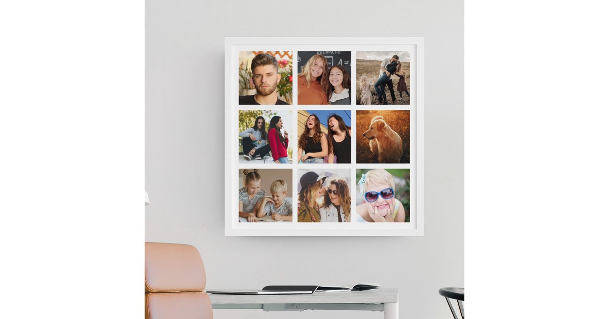 Create Your Own 9 Square Photo Collage Poster | Zazzle