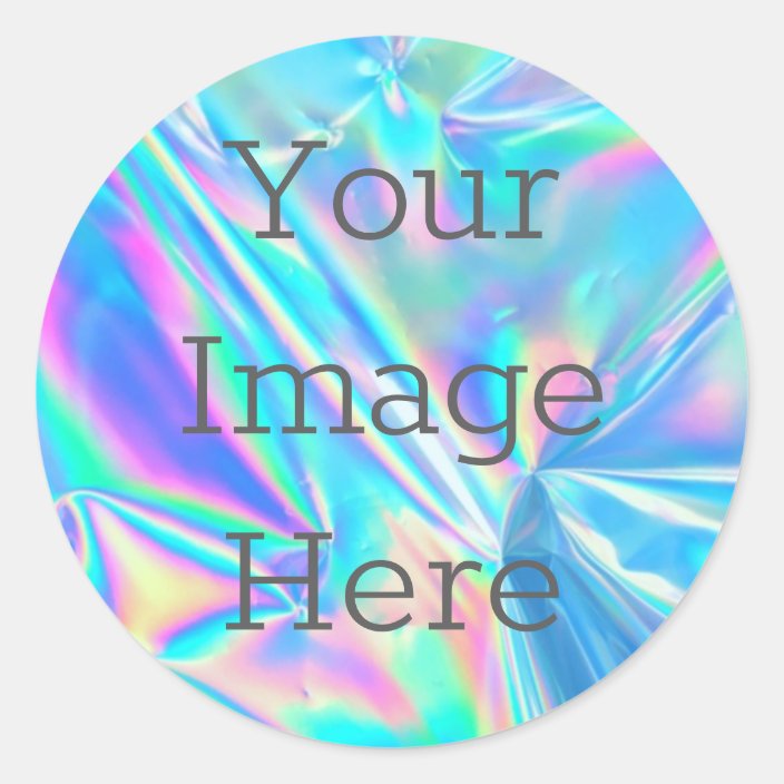 Create Your Own Abstract Metallic Faux Iridescent Classic Round Sticker ...