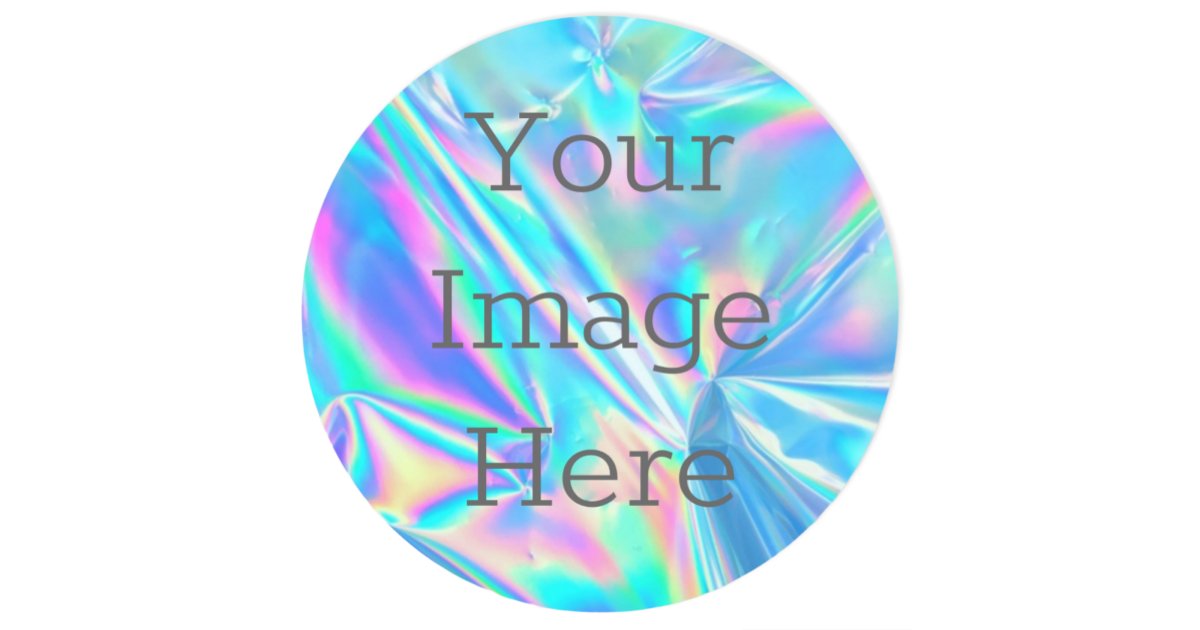 Create Your Own Abstract Metallic Faux Iridescent Classic Round Sticker ...