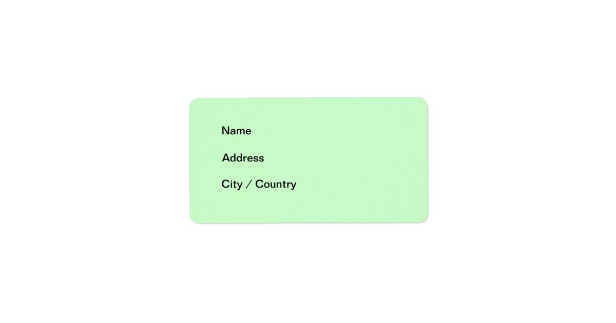 Create Your Own Address Label Green | Zazzle