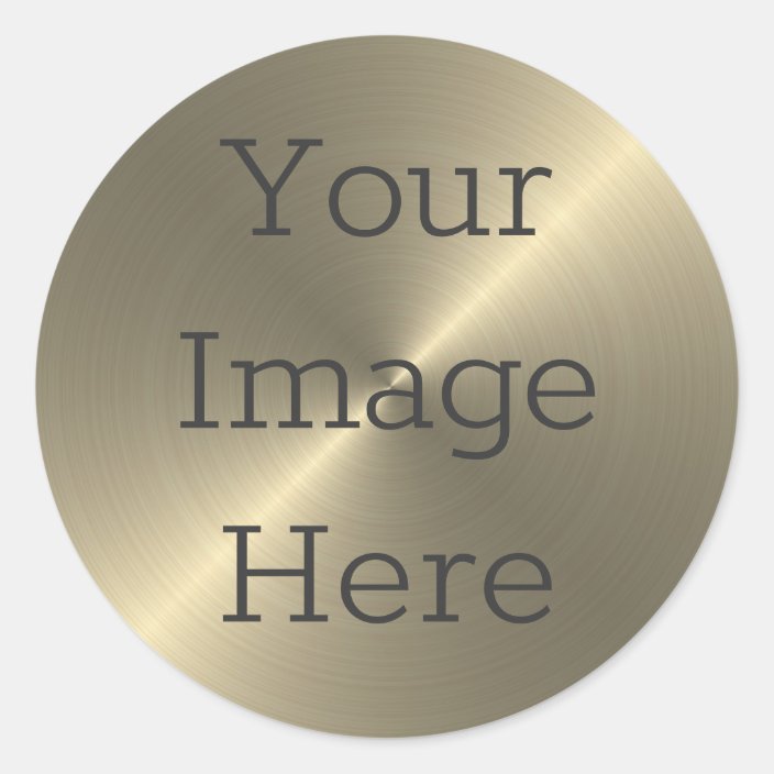 Create Your Own Antique Brass Brushed Metallic Classic Round Sticker ...