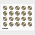 Create Your Own Antique Brass Brushed Metallic Classic Round Sticker ...