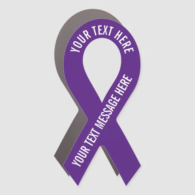 Create Your Own Awareness Purple Ribbon Car Magnet | Zazzle