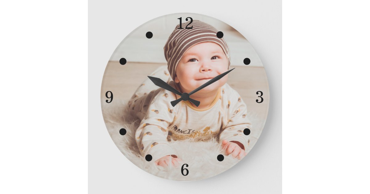 Create Your Own Baby Photo Large Clock | Zazzle