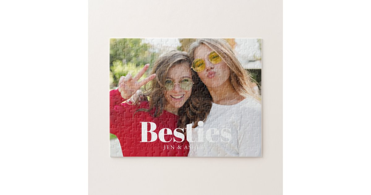 Create Your Own "Besties" BFF Personalized Photo Jigsaw Puzzle | Zazzle