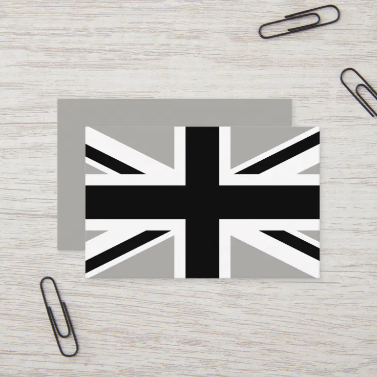 Create Your Own Black and White Union Jack Business Card | Zazzle