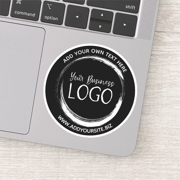 Create Your Own Black Business Logo Circle Sticker | Zazzle