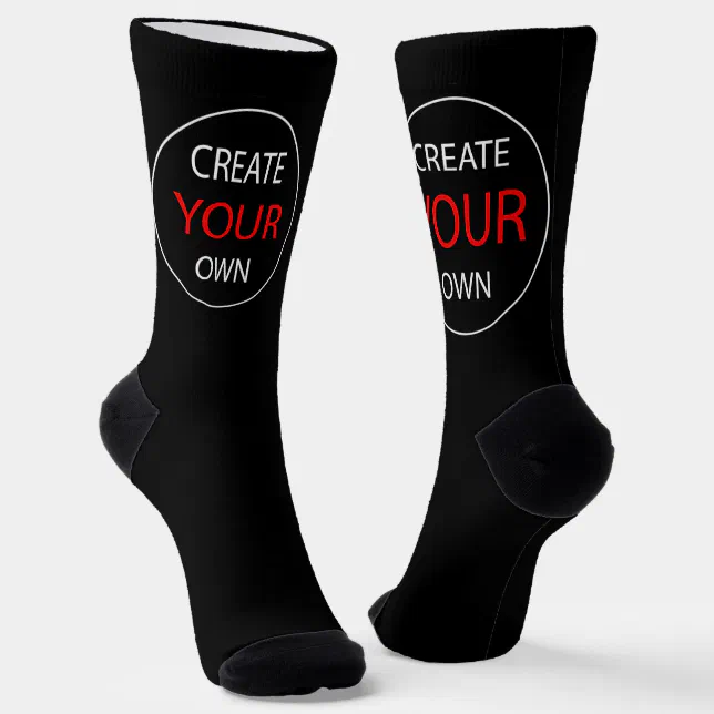 Create Your Own - Black, Photo, Personal / Custom Socks | Zazzle