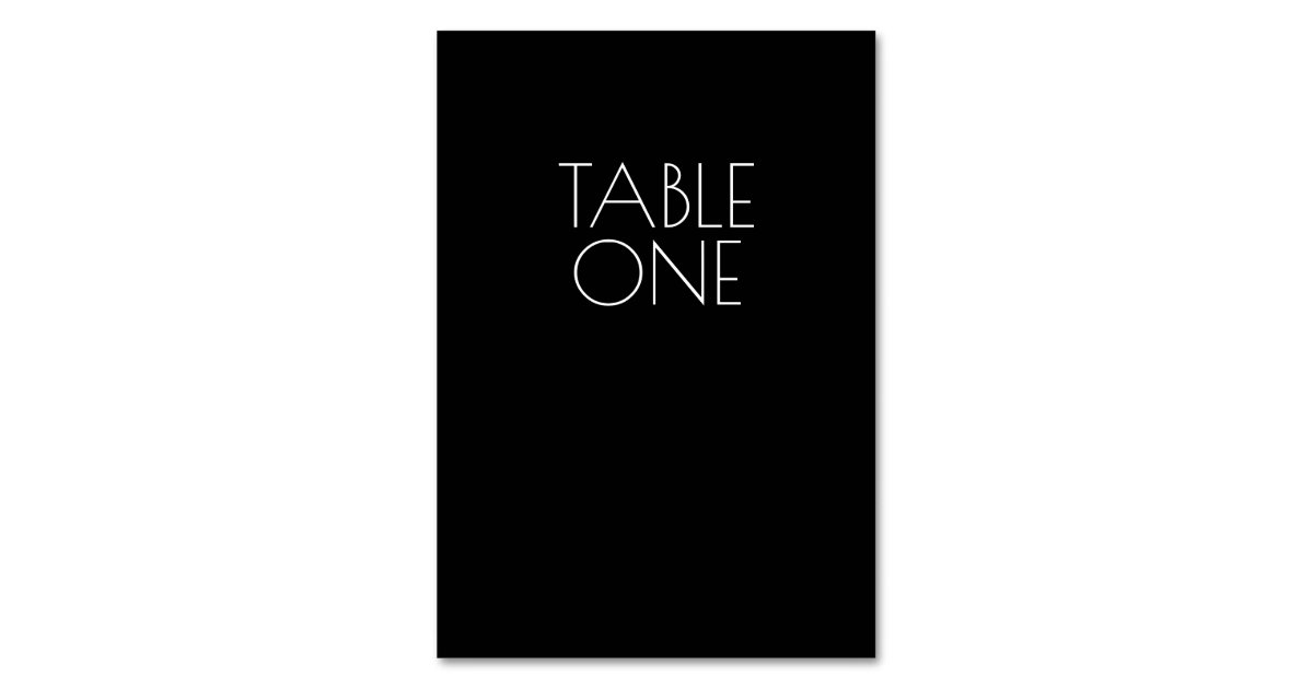 Create Your Own - Black Table Number | Zazzle