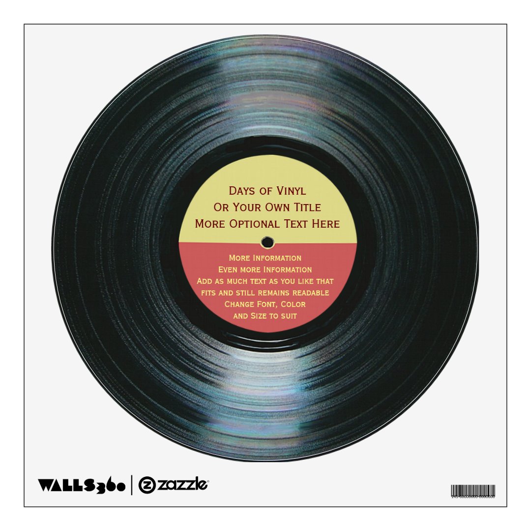 Create Your Own Black Vinyl Record Label Custom Wall Decal | Zazzle