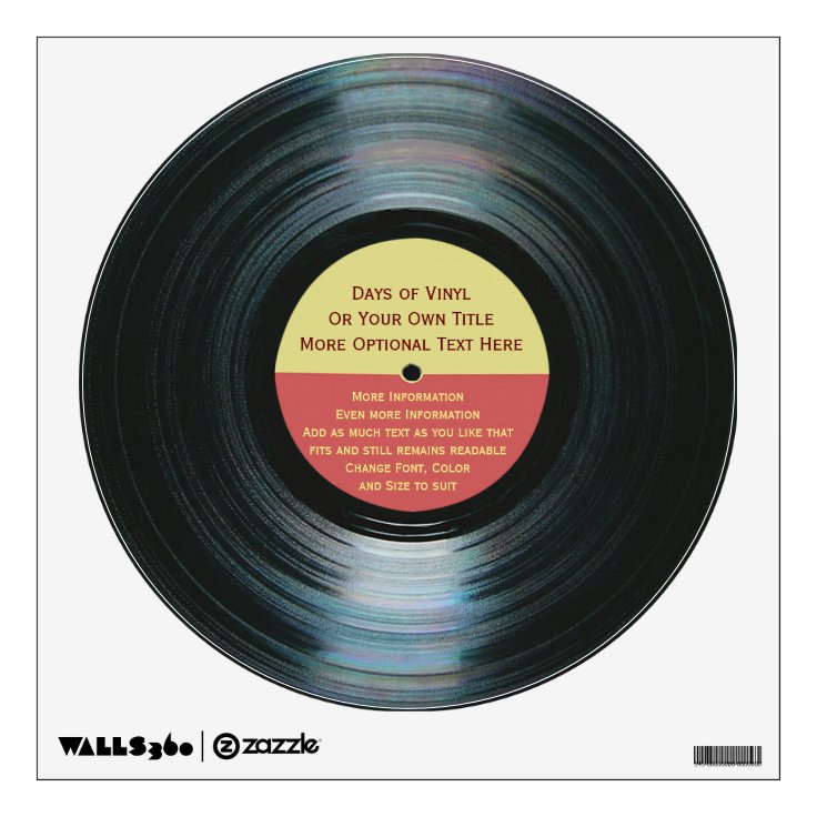 Create Your Own Black Vinyl Record Label Custom Wall Decal | Zazzle