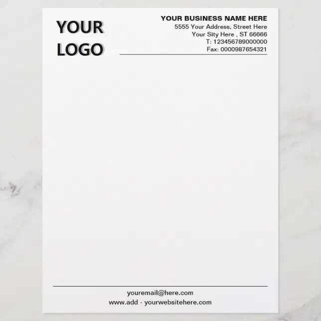 Create Your Own Branded Company Letterhead Example | Zazzle
