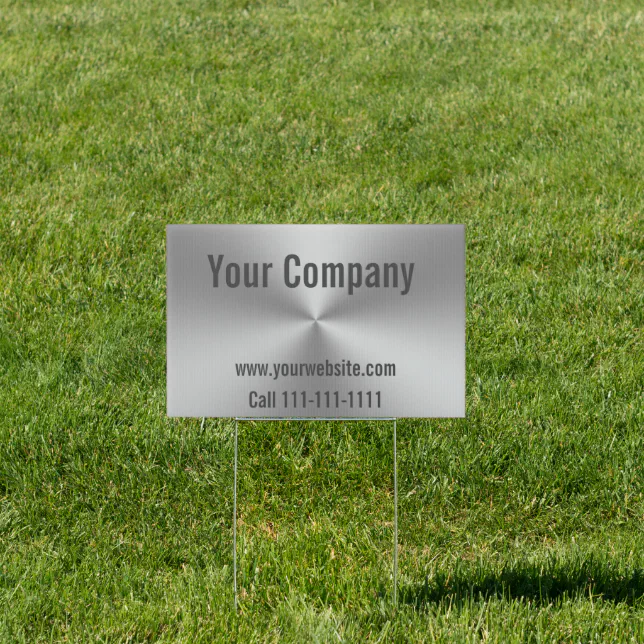 Create Your Own Brushed Metal Look Company Ad Sign | Zazzle