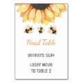 Create Your Own Bunco Sunflower Bee Table Card | Zazzle