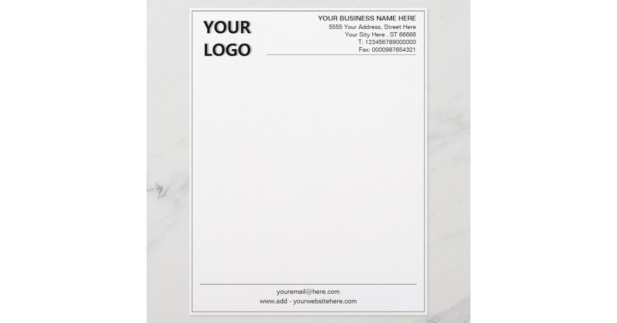 Create Your Own Business Letterhead Template | Zazzle