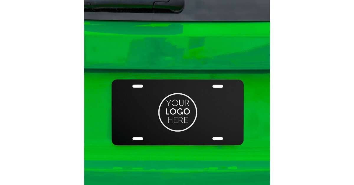 Create Your Own Business Logo Custom Black License Plate | Zazzle