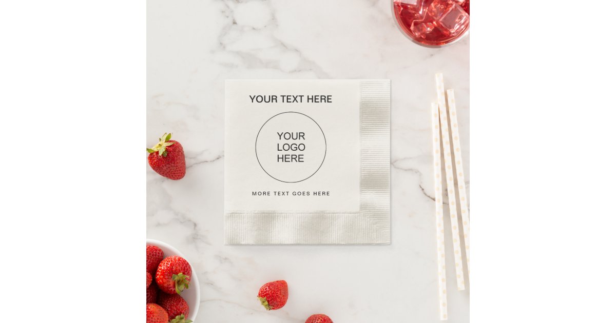 Create Your Own Business Logo Ecru Coined Cocktail Napkins | Zazzle Create Your Own Business Logo Ecru Coined Cocktail Napkins | Zazzle