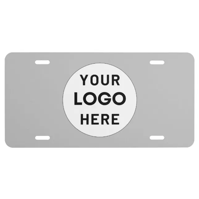 Create Your Own Business Logo Light Grey License Plate | Zazzle