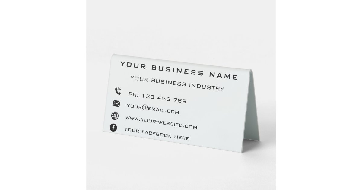 Create Your Own Business Table Tent Sign Template | Zazzle