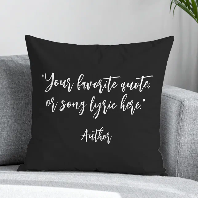 Create Your Own Calligraphy Quote Throw Pillow | Zazzle